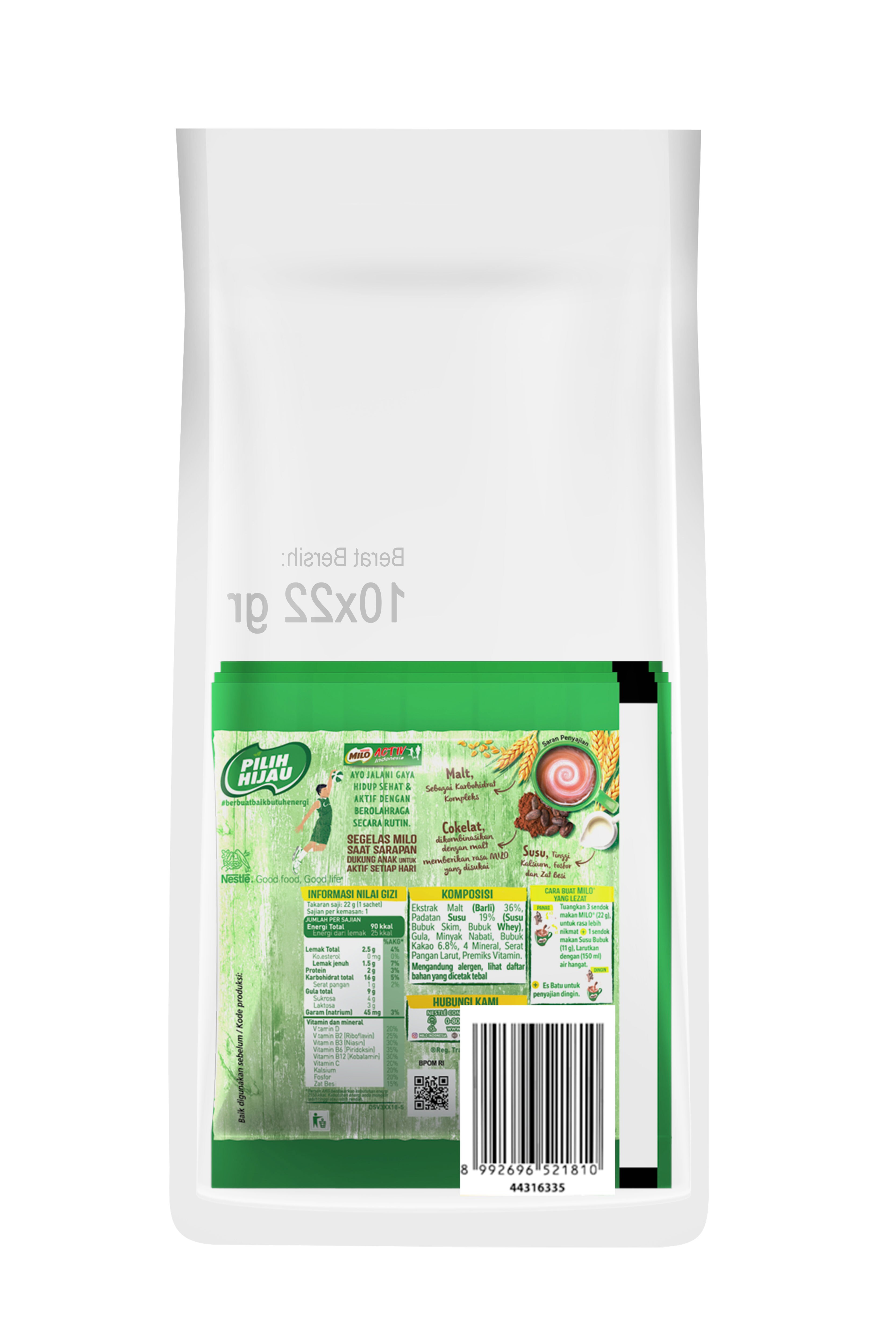 MILO Activ-Go Polybag 11x22g | MILO Indonesia